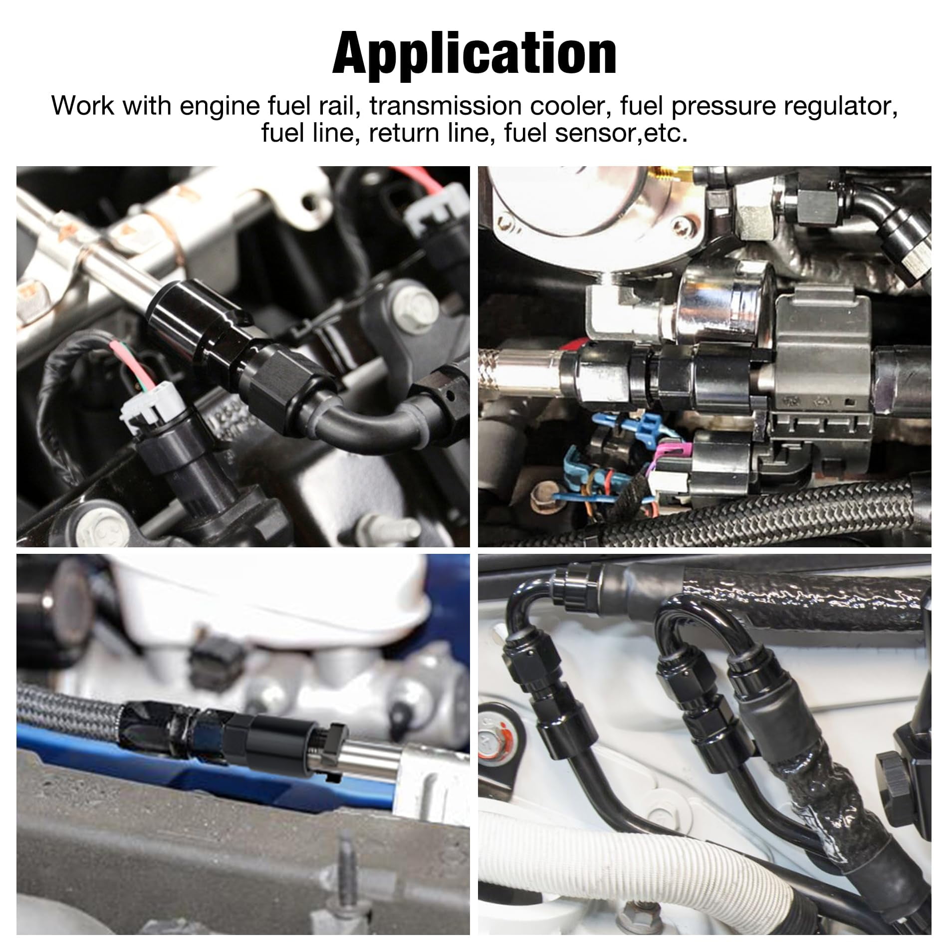 2Pcs Fuel Rail Fitting with Aluminum Quick-Disconnect Female, Aluminum ...