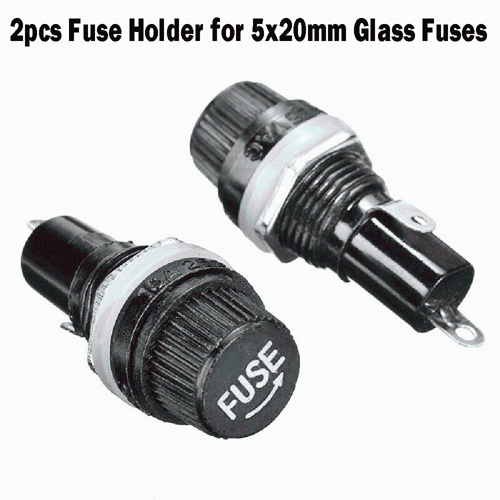2Pcs Fuse Holders For Glass Tube Fuses 10A 5X20Mm Panel Mount Screw New ...