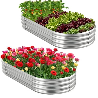 Homall Galvanized Raised Garden Bed Planter, 8x4x1 FT, Steel Kit for ...
