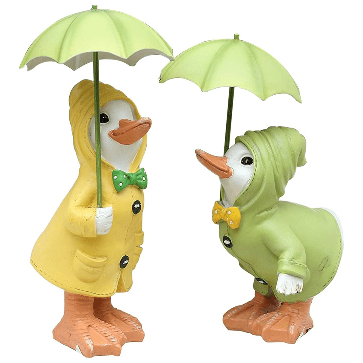 2Pcs Garden Ducks Statues, 1 Pair Cute Little Ducks with Umbrella ...