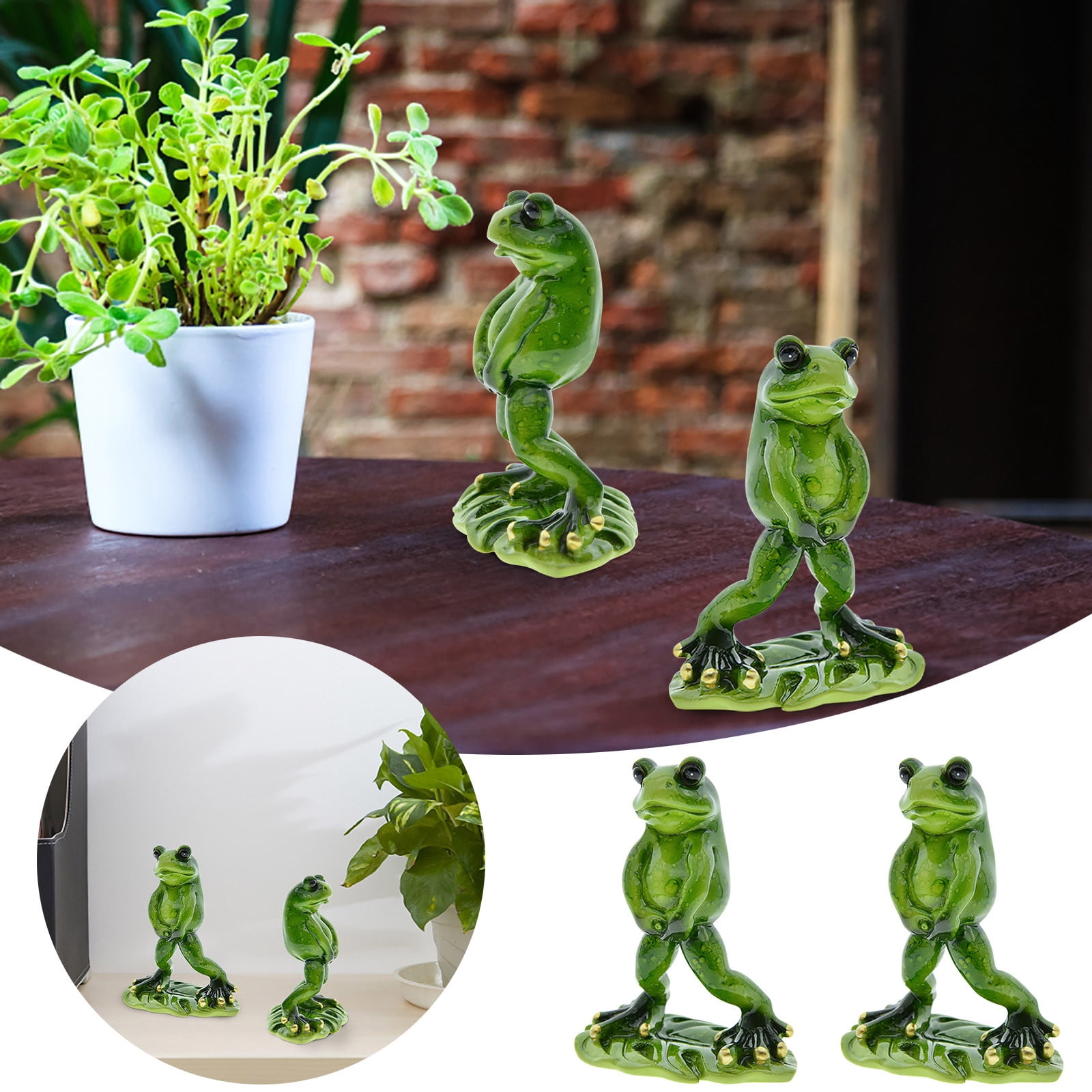 2Pcs Garden Statues Clearance, Miniature Outdoor Frog Pee Ornament ...