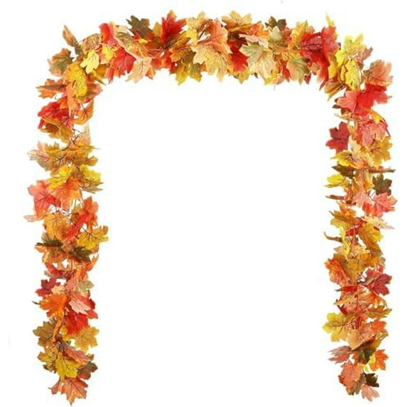 2Pcs Garland Maple Leaf Garlands Fall Maple Leaves Garland Artificial ...