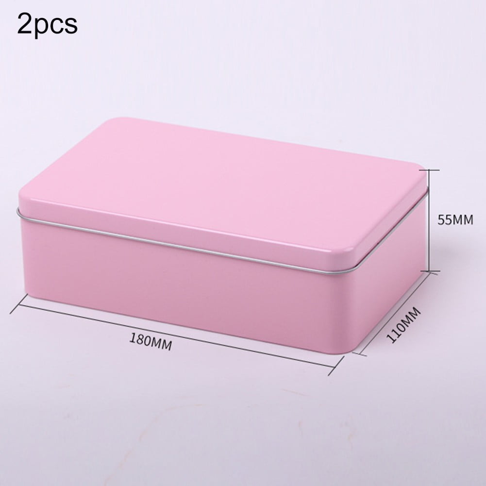2Pcs General Storage Case Cake Tins Boxes Candies Organizer Tinplate ...