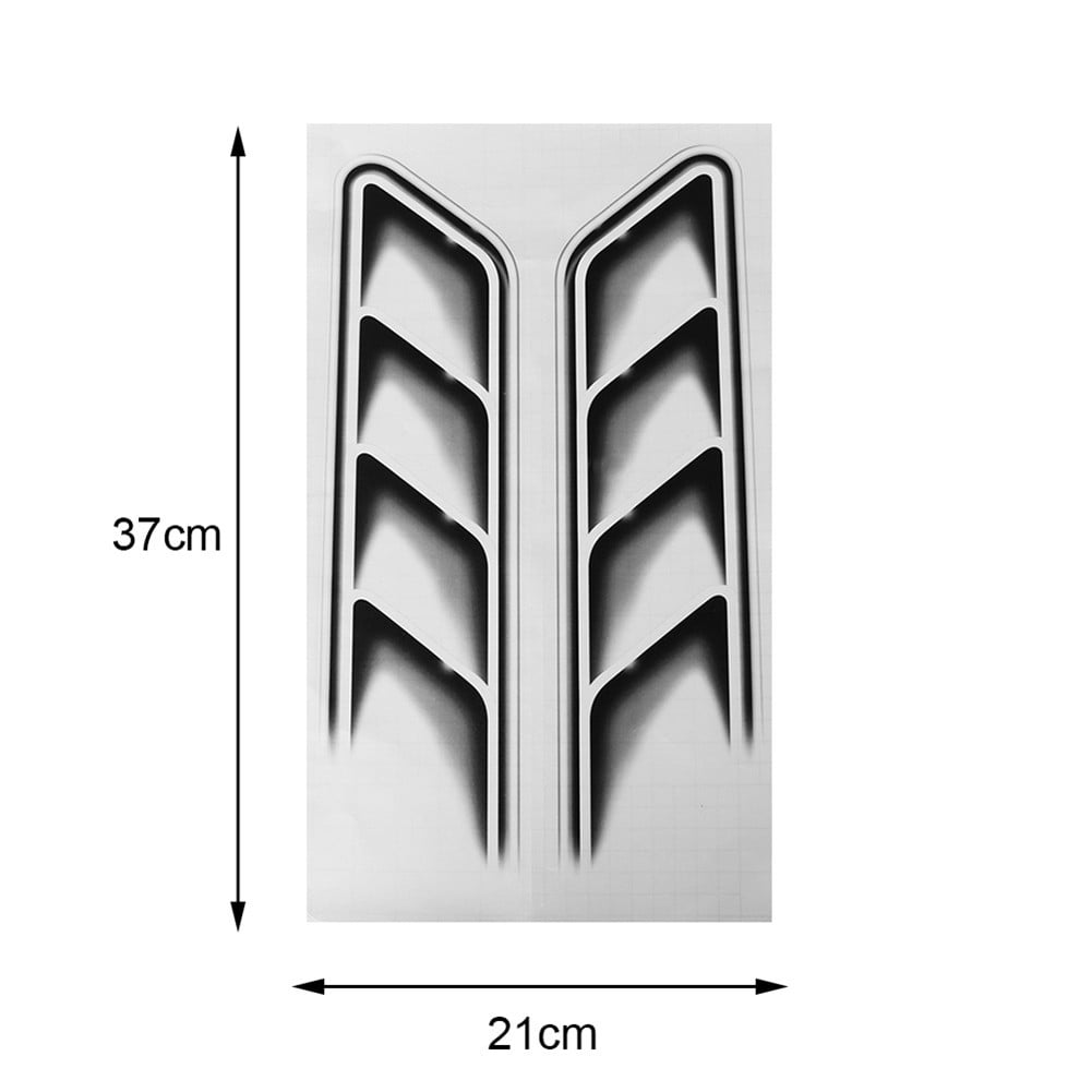 2Pcs Gills Car Stickers Waterproof Auto Vent Air Flow Fender Sticker ...