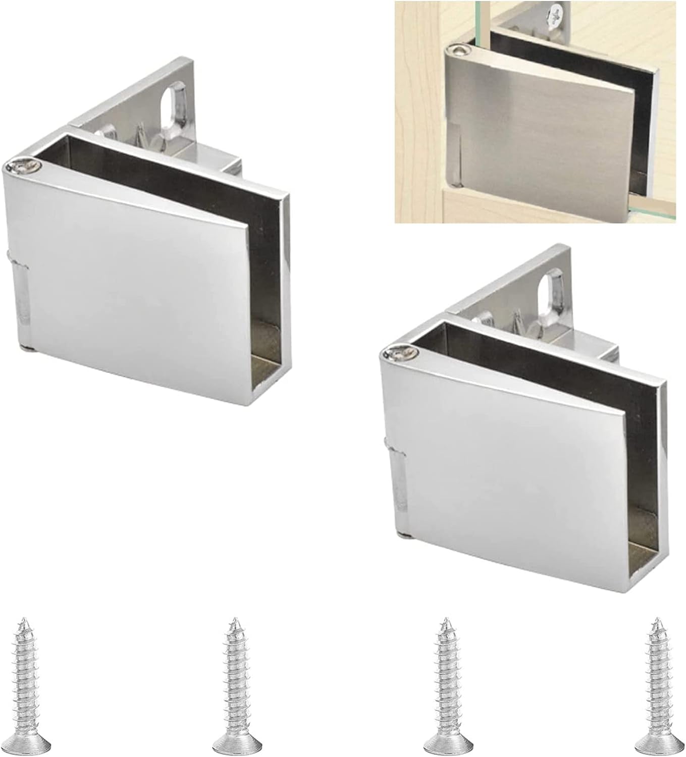 2Pcs Glass Door Hinge Frameless Glass Clamp Hinge for 3-5mm Thick,Light ...