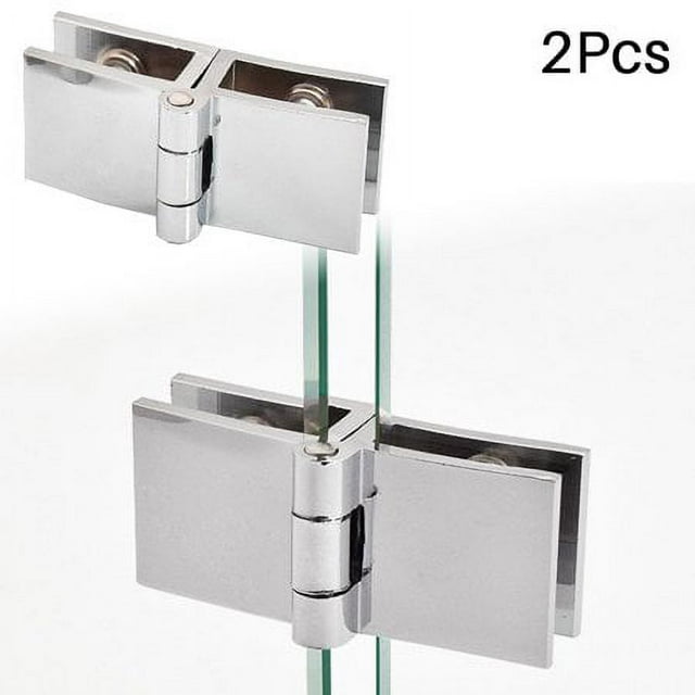 2Pcs Glass Door Hinges,0°/90°/180° Pivot No Drilling Glass Door Clamp ...
