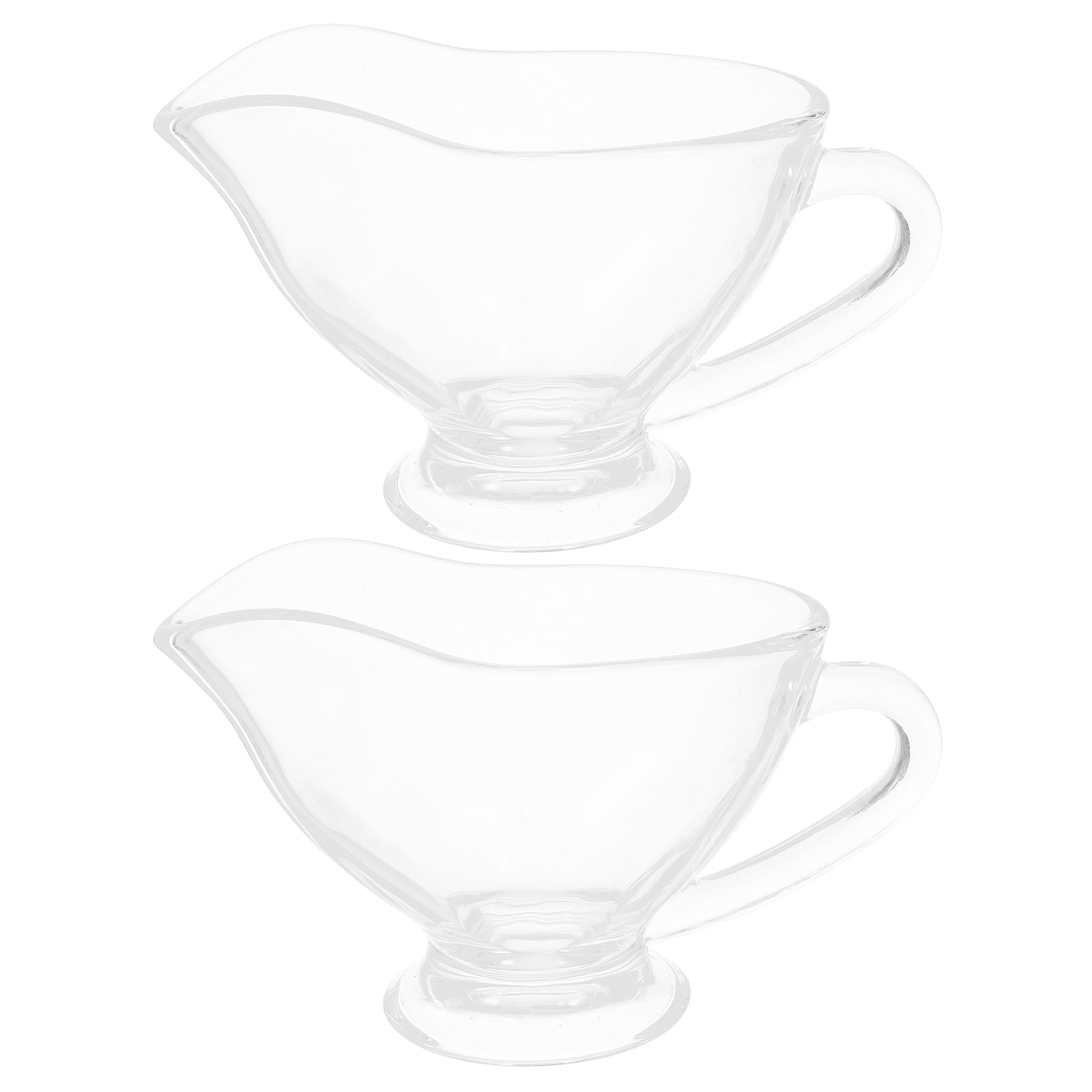 2Pcs Glass Gravy Sauce Boat with Handle Clear Gravy Dish Coffee Milk ...