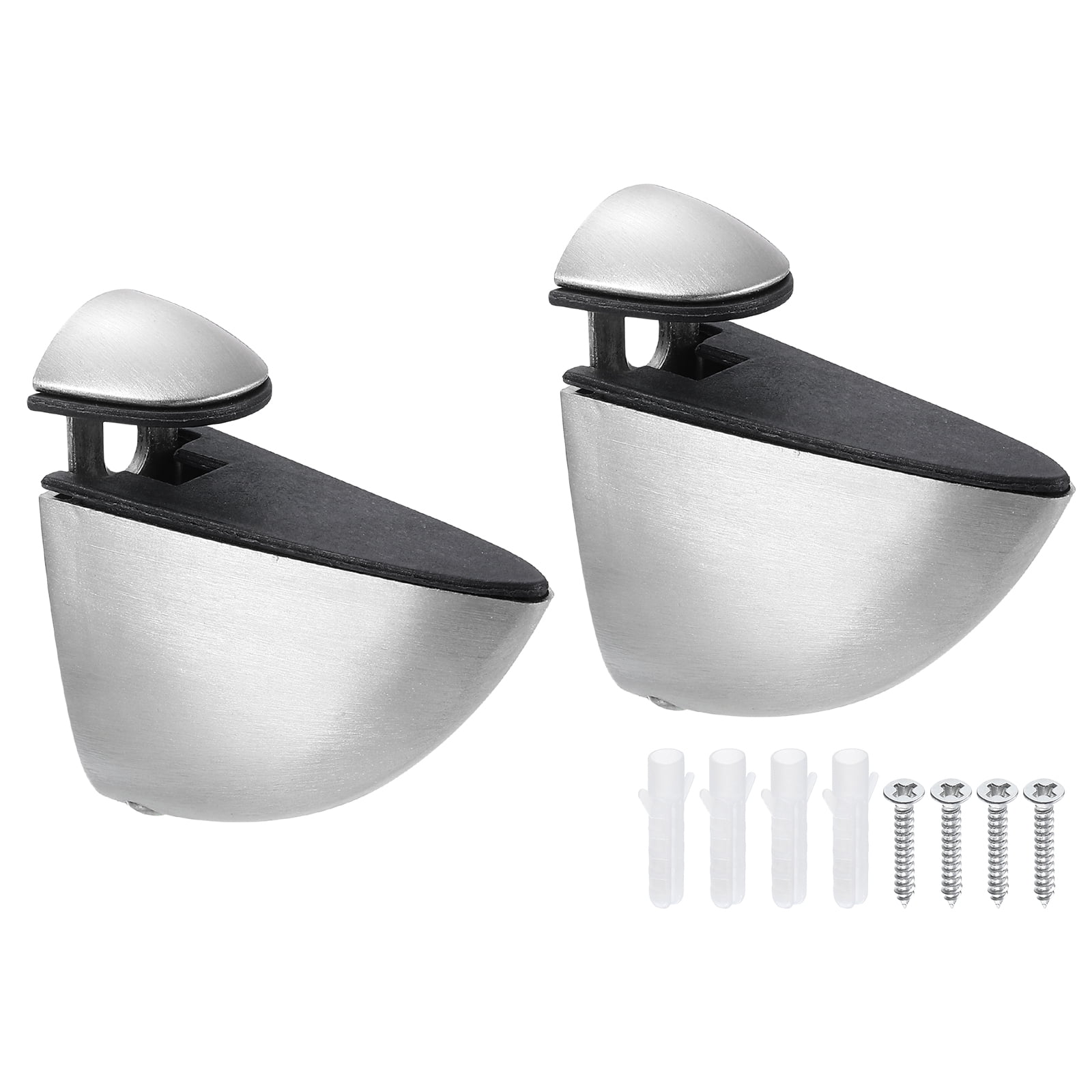 2Pcs Glass Shelf Bracket, Glass Shelf Holder Support Wall Mount Brushed ...
