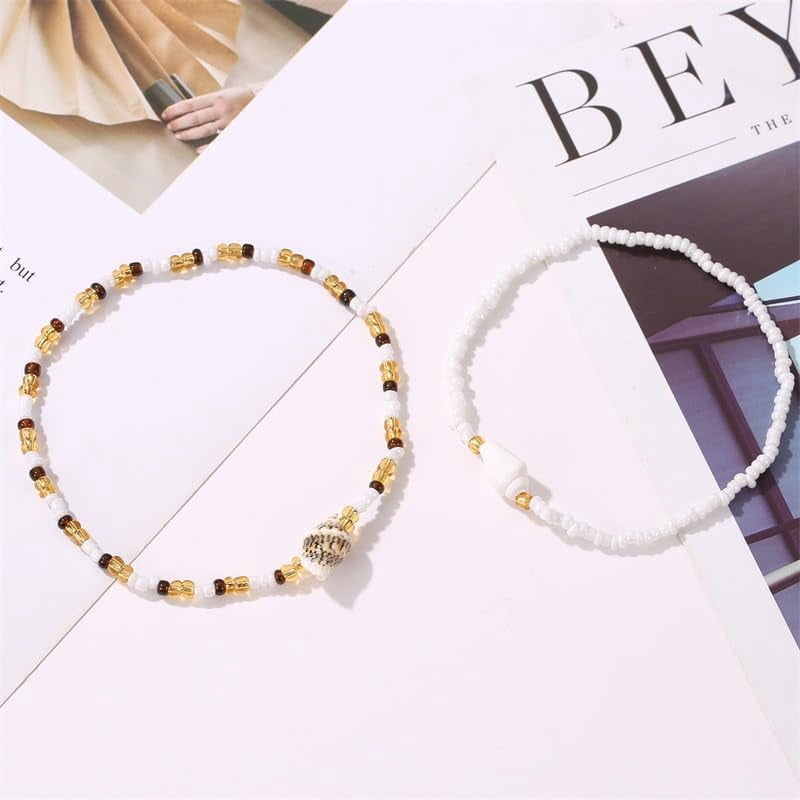 2Pcs Glass Stretch Bracelet Sets Stackable Bracelets Mixed Color ...