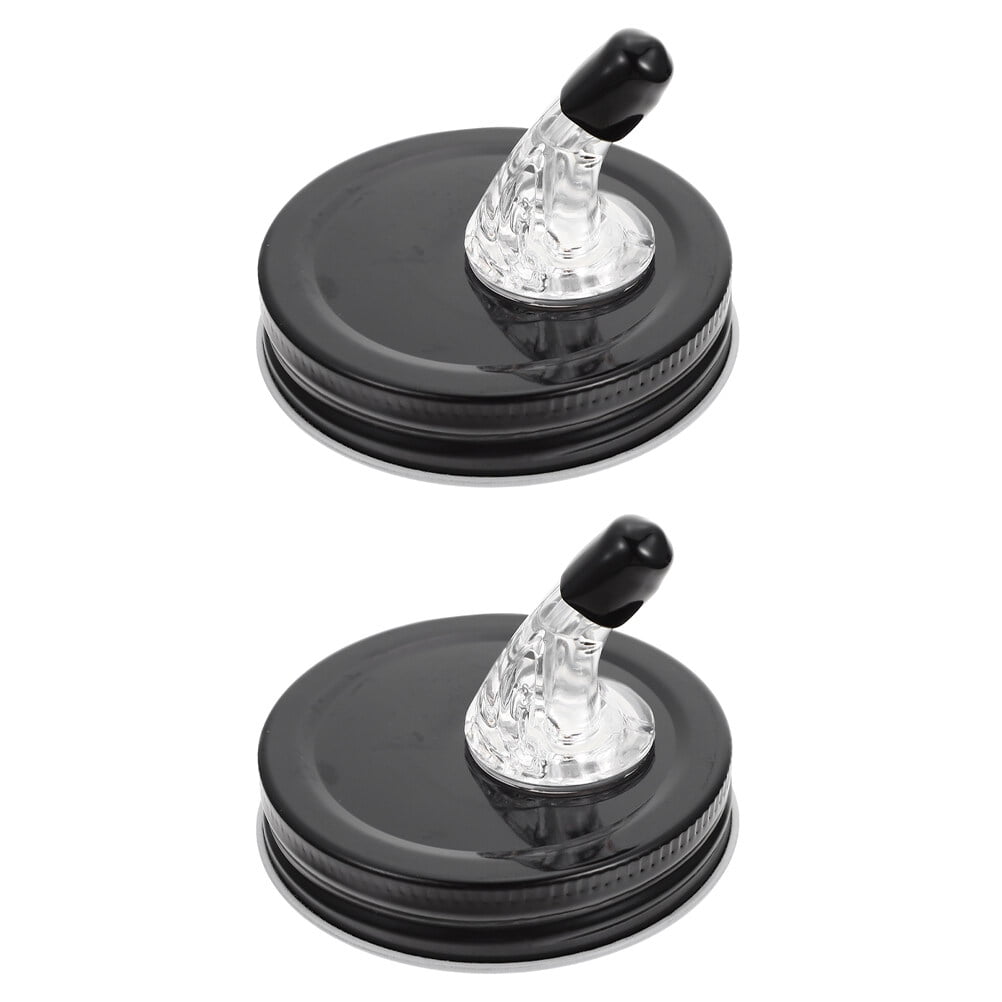 2Pcs Glass Wine Jar Spout Oil Container Lid Pourer Fit for Mason Jar ...