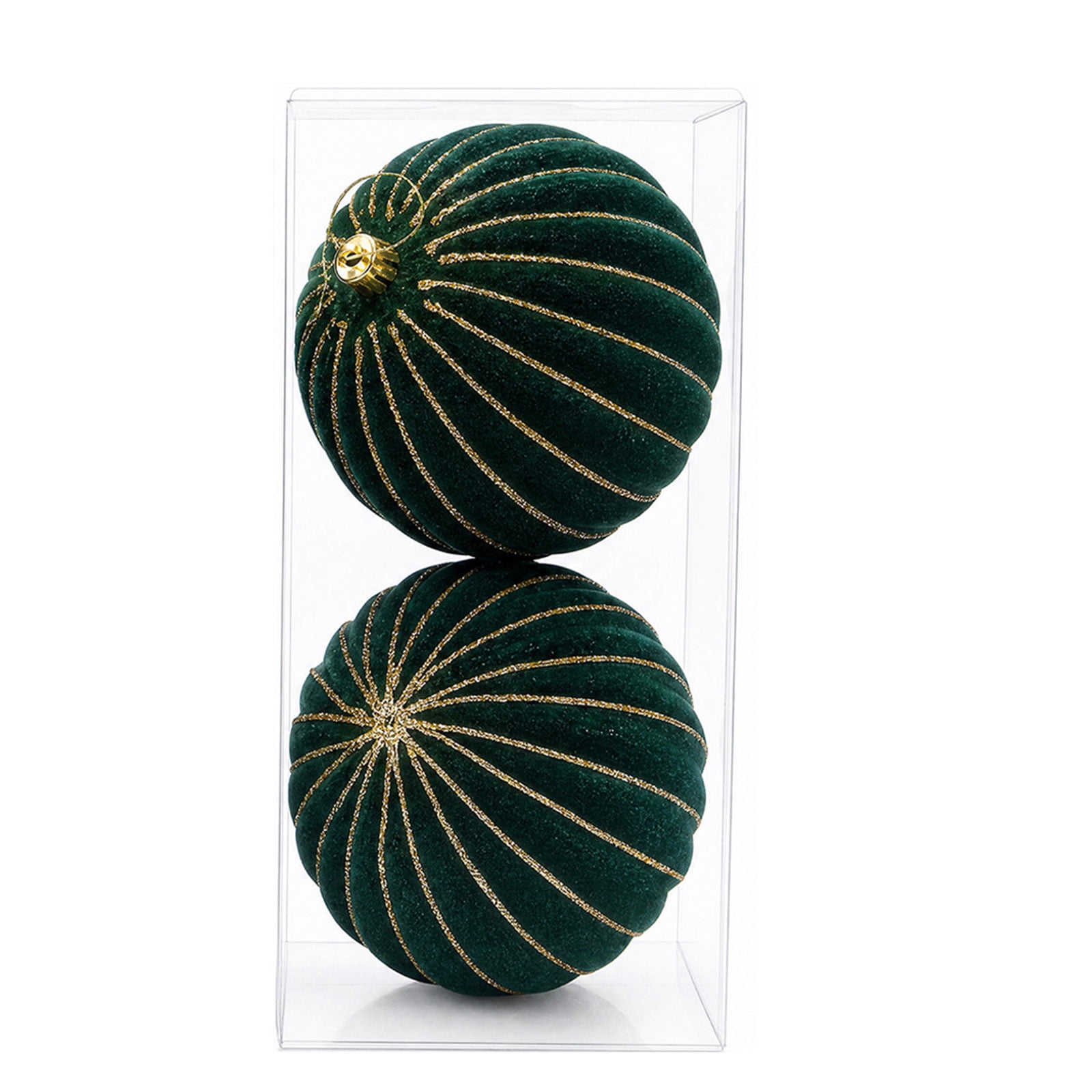 2Pcs Glittering Velvety Christmas Decoration Shatterproof Christmas ...