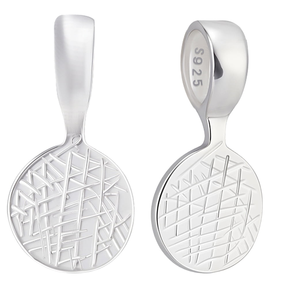 2Pcs Glue-On Flat Pad Bails Pendant 925 Sterling Silver 16x8mm Pendant ...