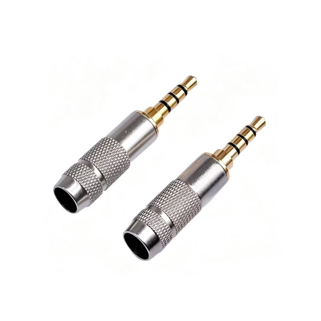 2Pcs Gold Plated Stereo 3.5Mm 4 Stage Repair Headphone Plug Cable ...