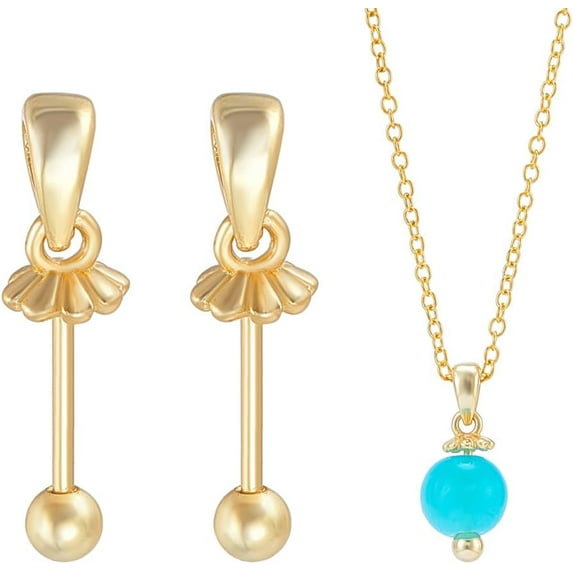 2Pcs Gold Plated Sterling Silver Peg Bails for 8mm Round Beads Screw ...