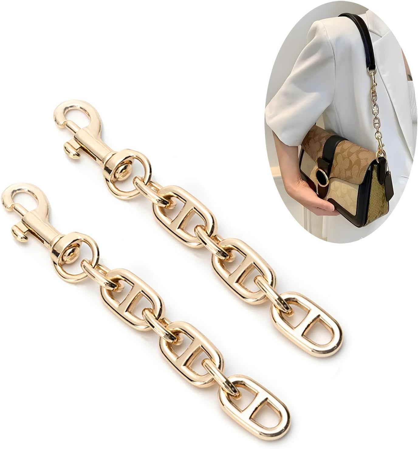 2Pcs Gold Purse Strap Extender, Woman Bag Chain Extender, Shoulder ...