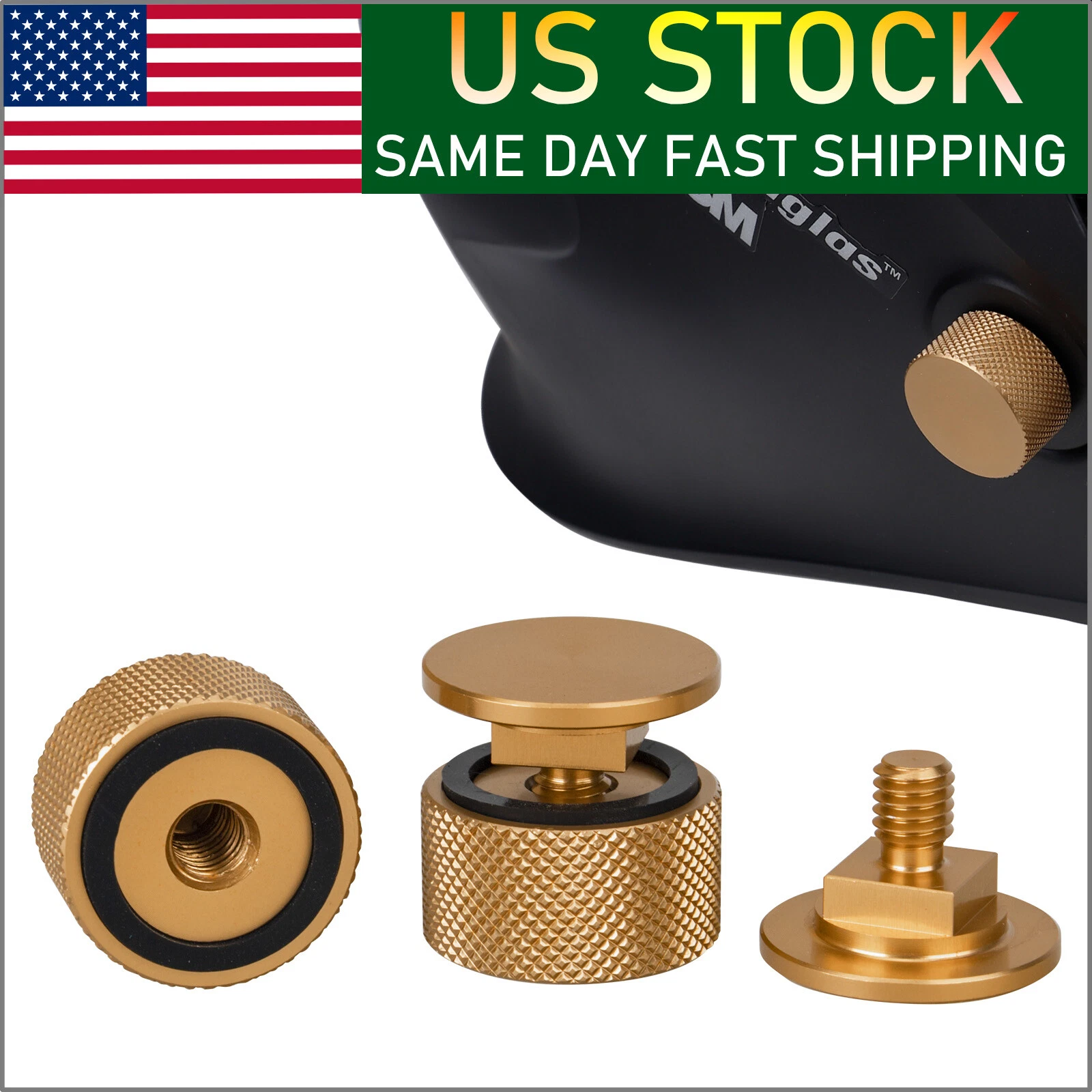 2Pcs Golden Aluminum Pipeliner Welding Helmet Fasteners (Round) Upgrade ...