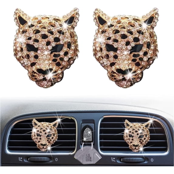 2Pcs Golden Bling Air Vent Clips, Crystal Car Air Fresheners Vent Clips ...