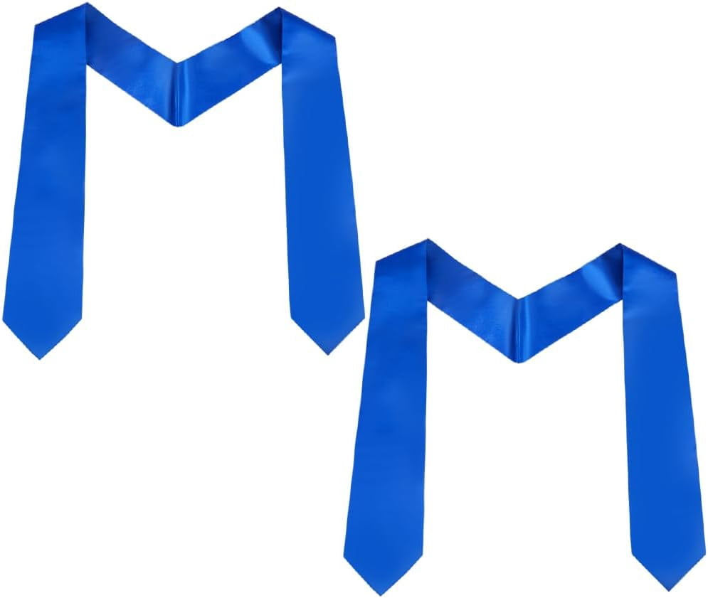 2Pcs GradClassical Plain Graduation Stole Class Classic End with Trim ...