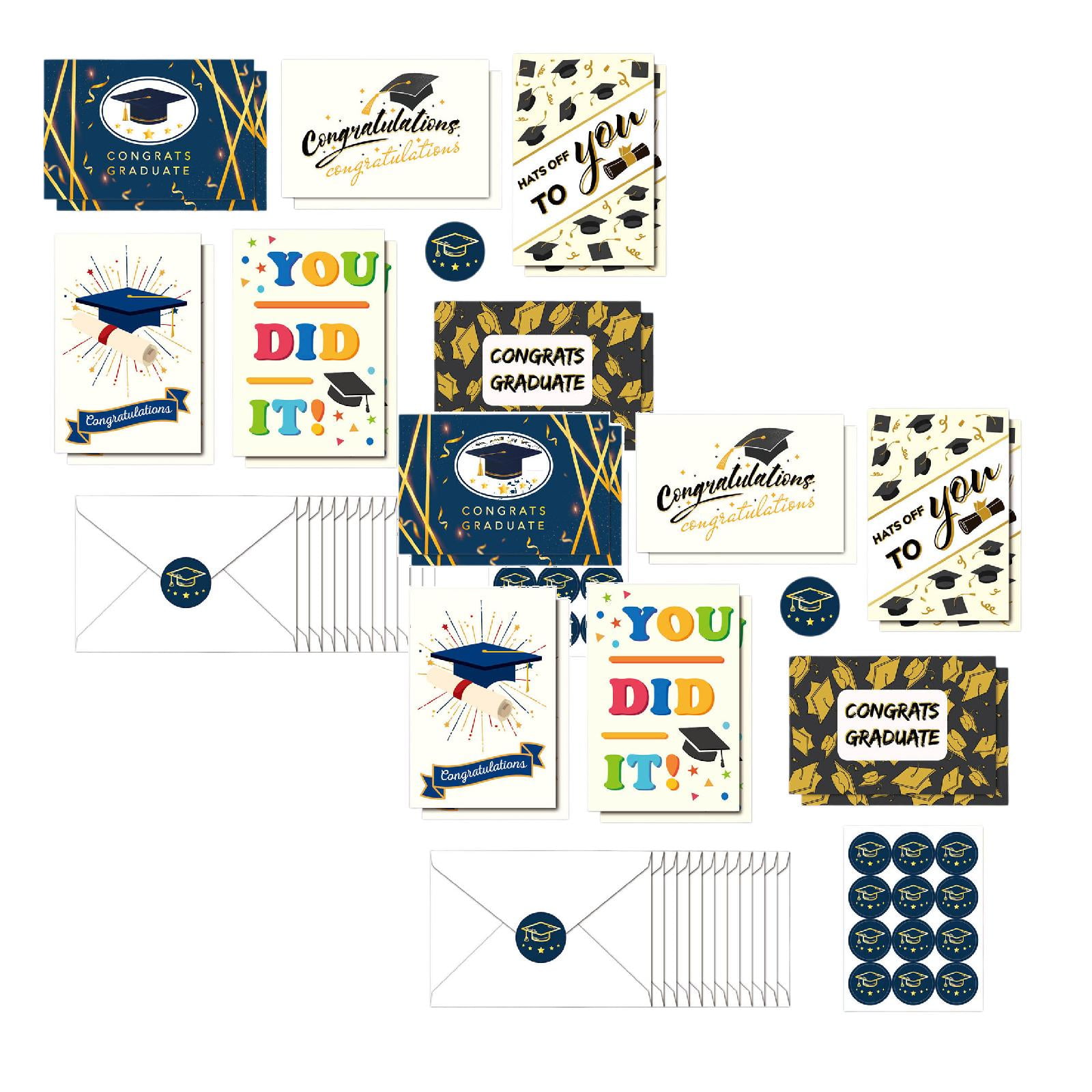 2Pcs Graduation Cards 2025 12 Pack Congratulations Cards With Envelopes ...