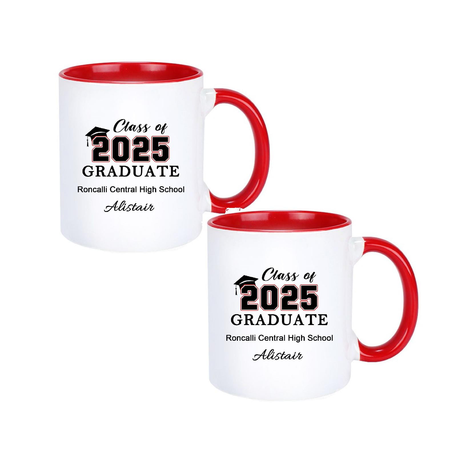 2Pcs Graduation For Her Him Custom Graduation Mug With Name Class Of ...