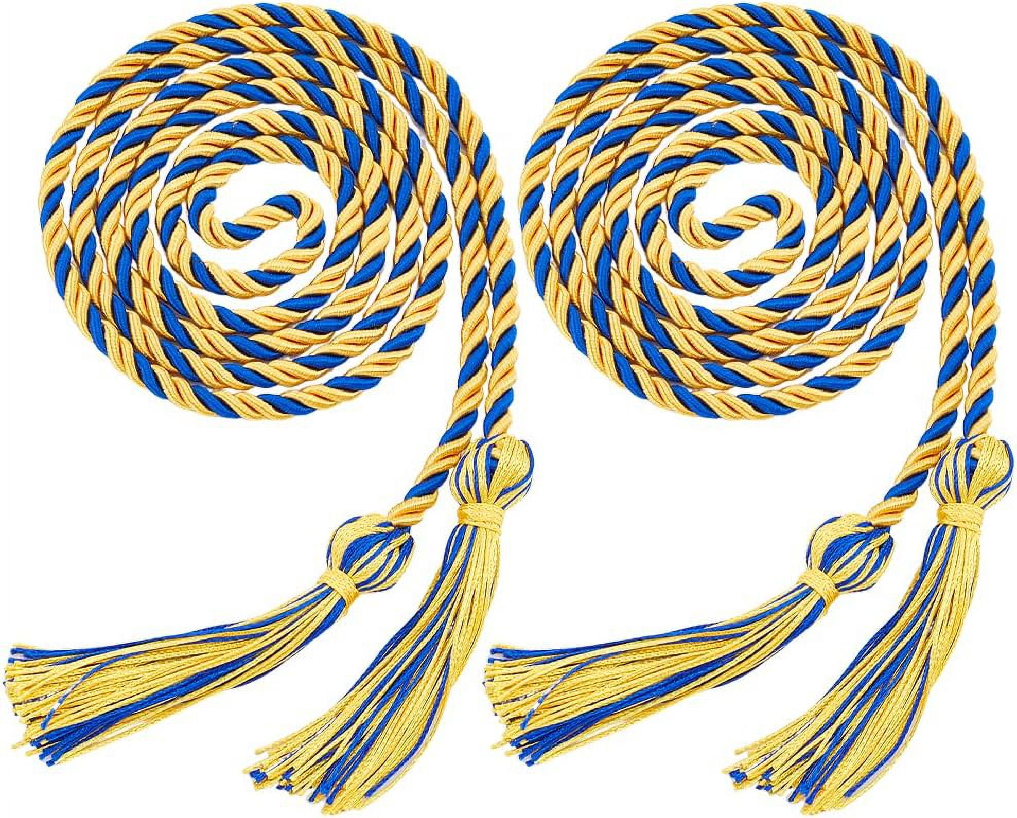 2Pcs Graduation Season Double Honor Cord with Tassels 1.7Ms Blue Gold ...
