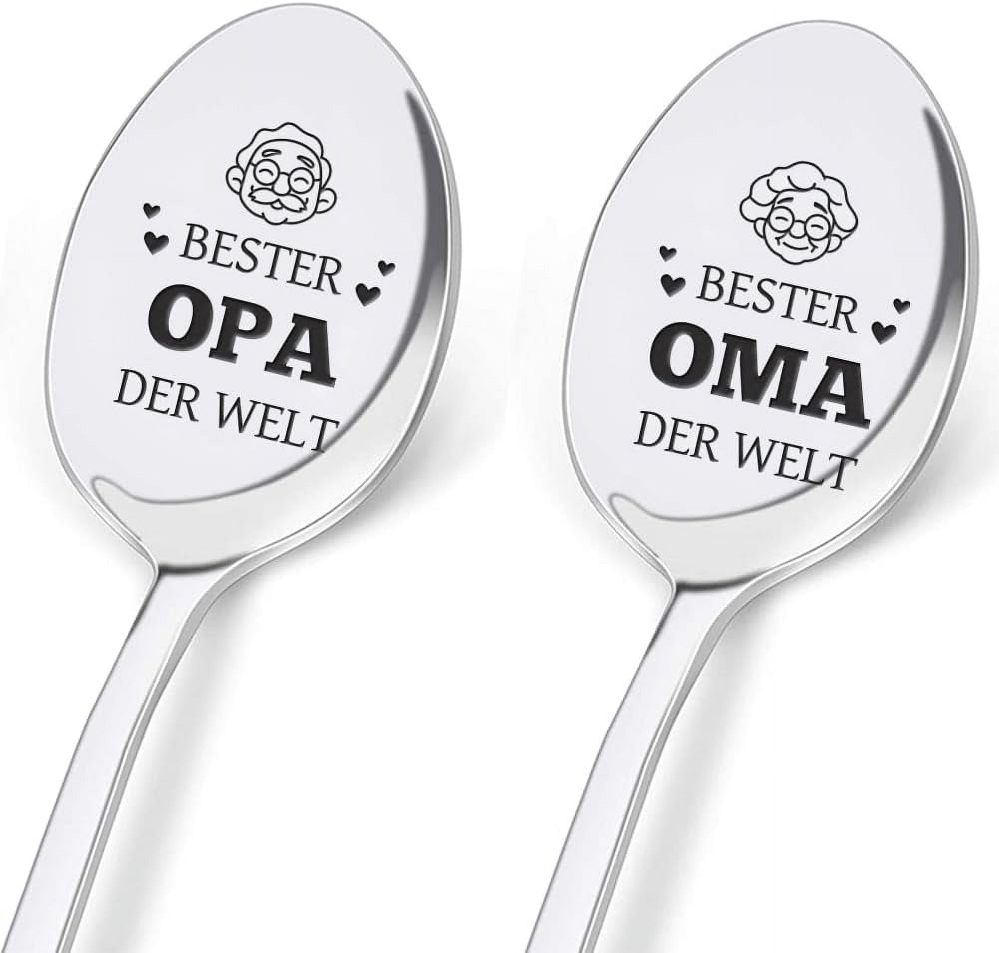 2Pcs Grandma and Grandpa Gift Coffee Spoon Engraving Spoon Personalized ...