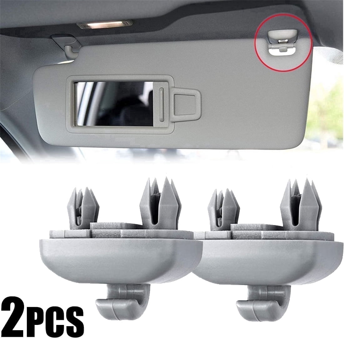 2Pcs Gray Sun Visor Clip Hook for Audi A1 A3 A4 A5 Q3 Q5 S3 S4 S5 TT ...