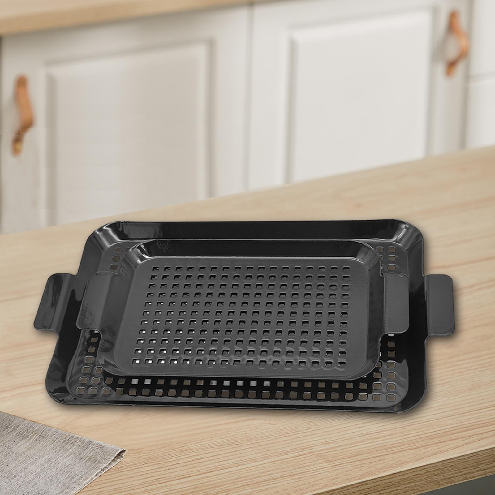 2Pcs Grill Topper Grilling Tray and Handles, BBQ Accessories Grill ...