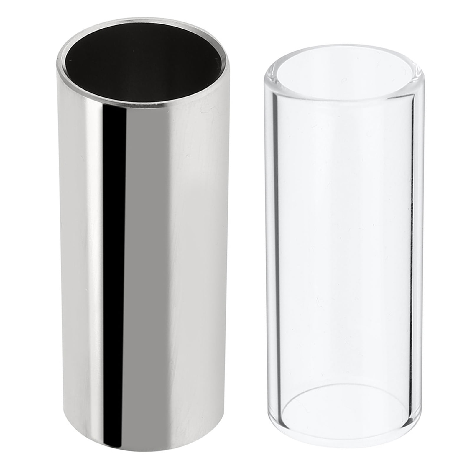2Pcs Guitar Slide 6Cm Stainless Steel And Glass Tone Bar Set Instrument ...