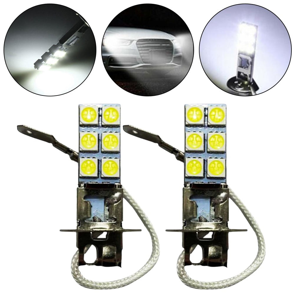 2Pcs H3 LED Fog Driving Light Bulbs Conversion Kit Super Bright White ...