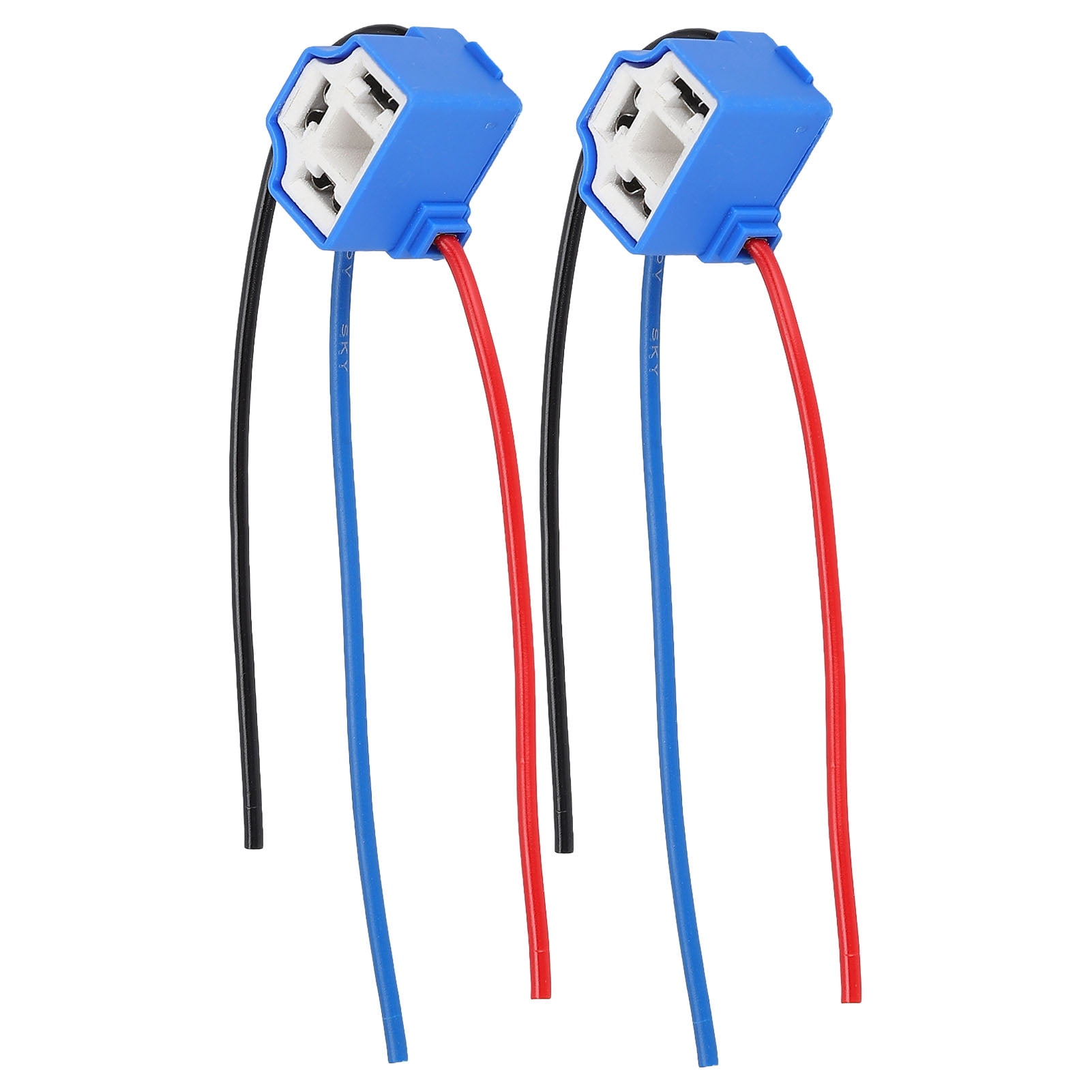 Neyseki 2Pcs H4 Ceramic Female Socket Headlight Elbow Wire Harness ...