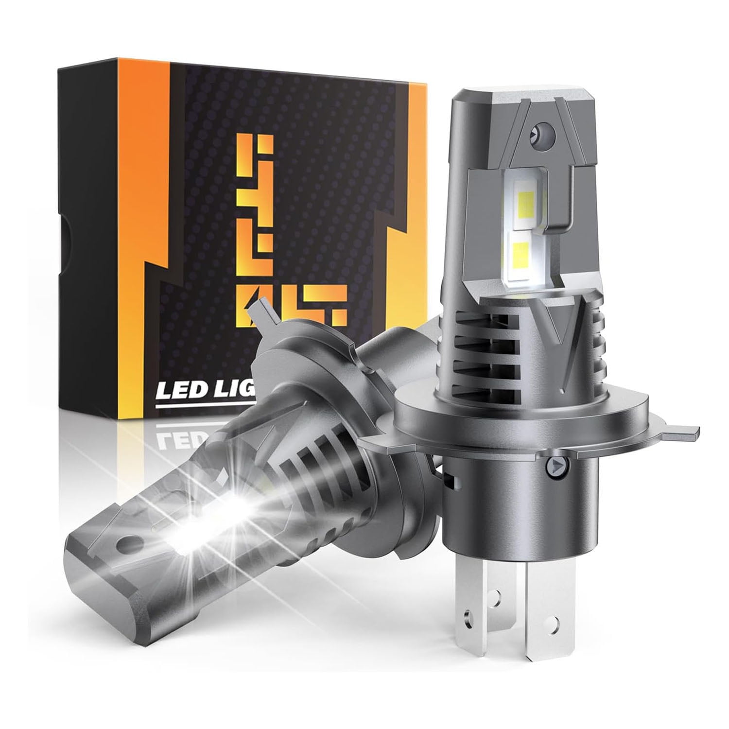 2Pcs H4 LED Headlight Bulbs, 600% Super Brighter 9003 HB2 H4 Led Lights ...