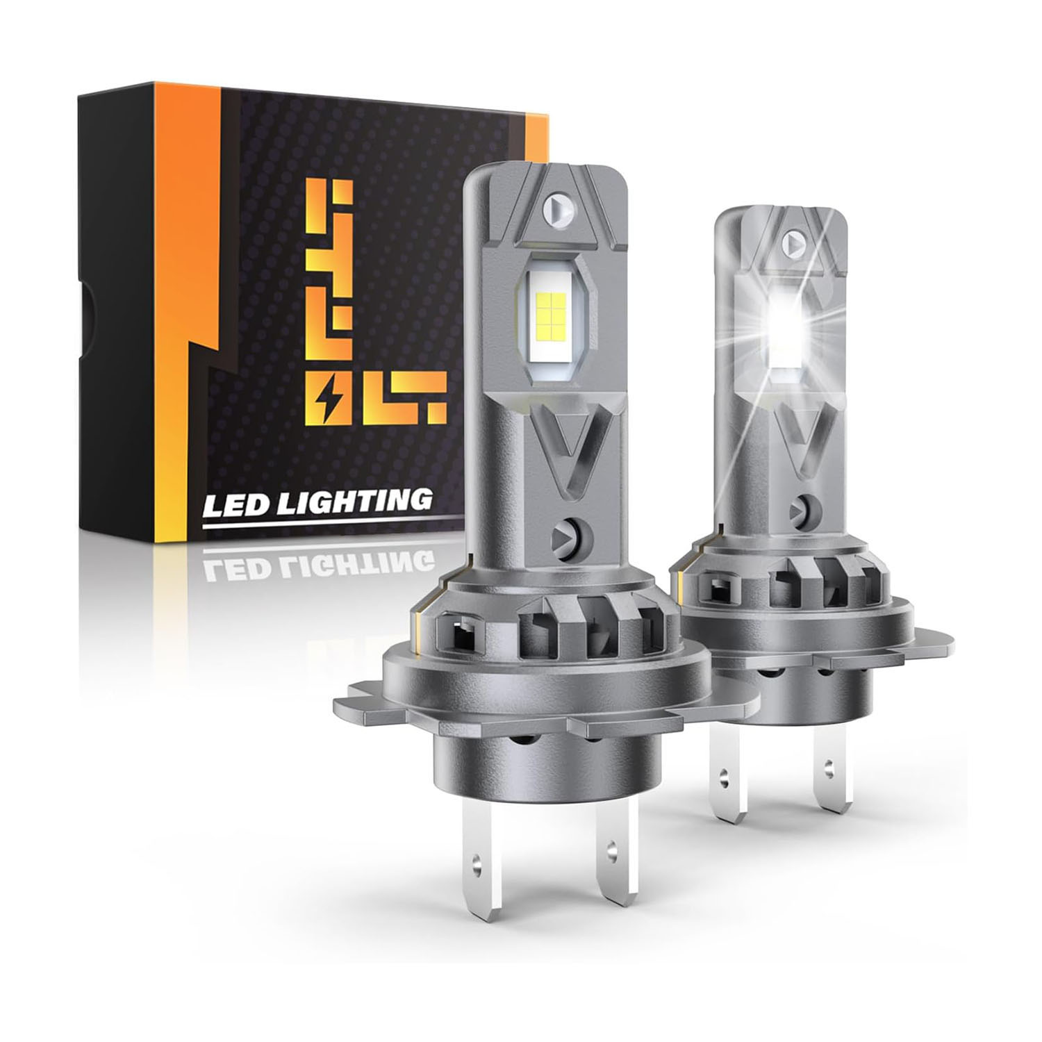 2Pcs H7 LED Headlight Bulbs, 24000LM 600% Super Brighter H7 H18 LED Lights Halogen Replacement ...