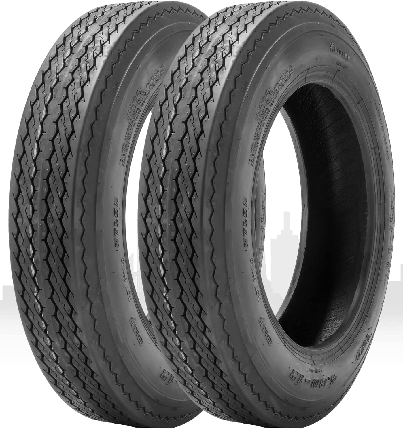 HALBERD 4.80-12 4.80x12 2Pcs Trailer Tires 6PR Load Range C for Log ...