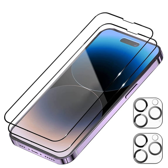 2Pcs HD Clear Screen Protectors 2Pcs Camera Len Protectors Tempered ...