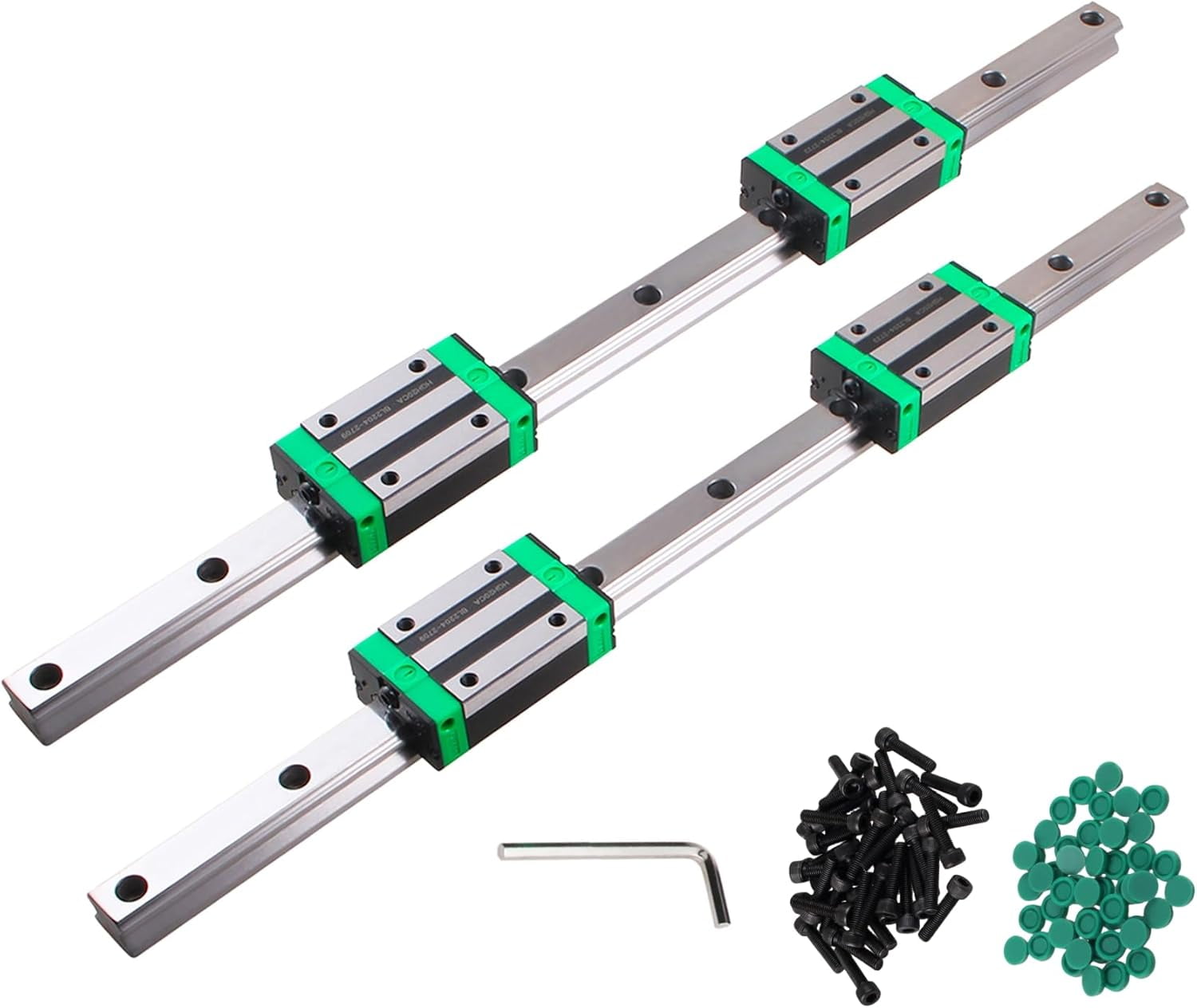 2Pcs HGR20-1000mm Linear Guide Rail with 4Pcs HGH20CA Square Type ...