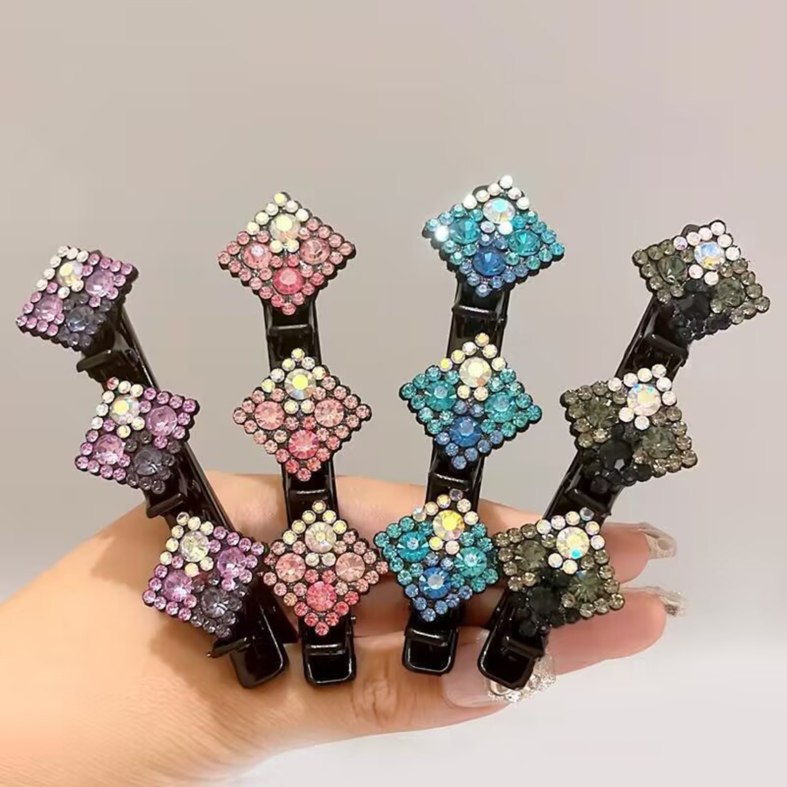 2Pcs Hair Clips Sparkling Vibrant Color Non-Slip Friendly to Skin Easy ...