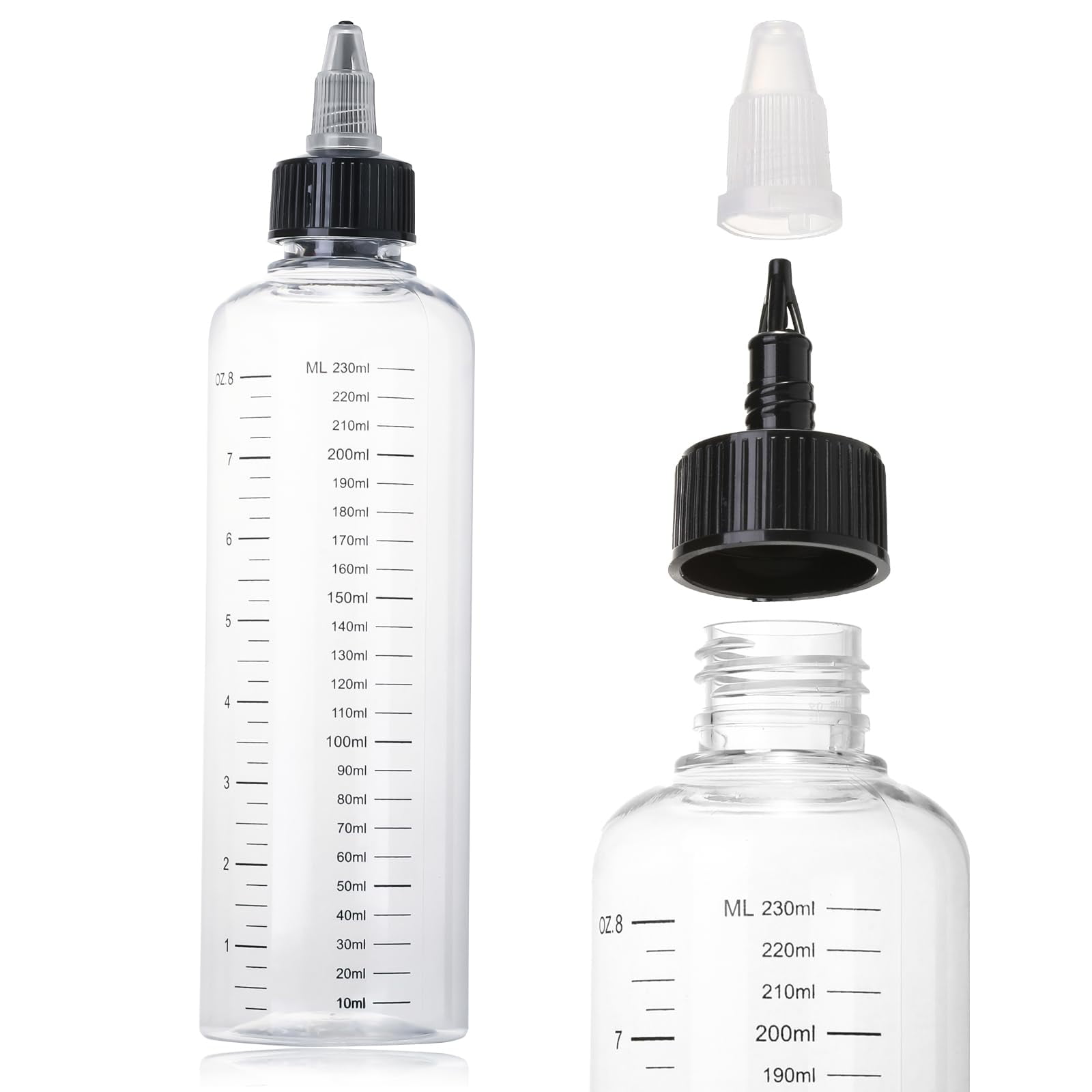 2Pcs Hair Oil Applicator Bottle 8.5oz Empty Squeeze Hair Oiling Bottle ...