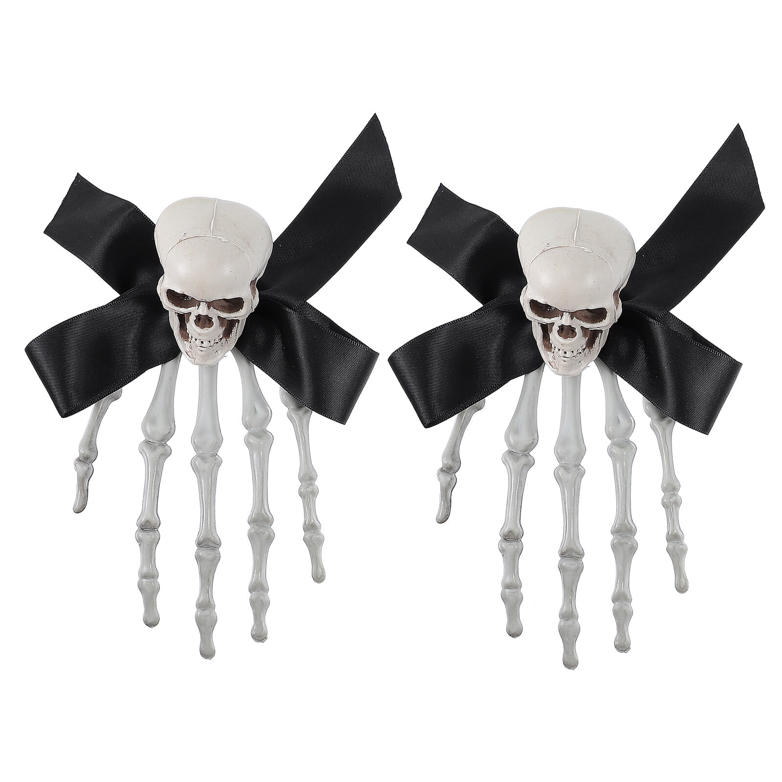 2Pcs Halloween Barrettes Bone Clips for Hair Black Plastic Decorative ...