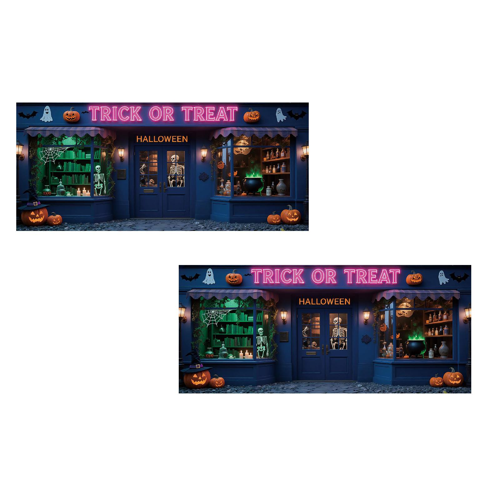 2Pcs Halloween Garage Door Halloween Door Cover Hanging Banner Large ...