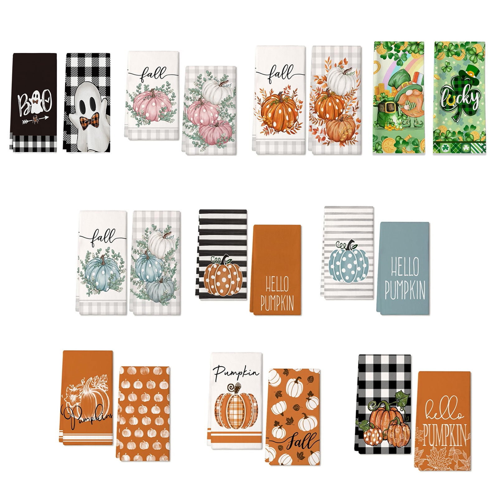 2Pcs Halloween Ghost Pumpkin Kitchen Absorbent Towels Decoration Ghost ...