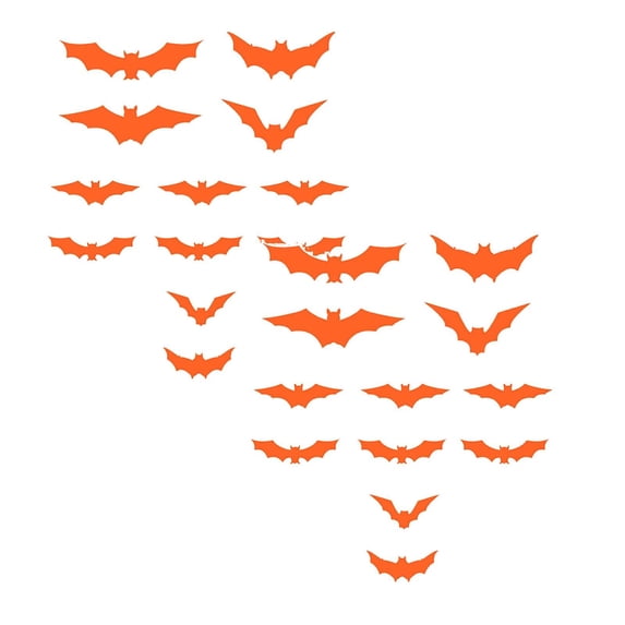 2Pcs Halloween Glow In The Dark Bats Stickers 3D Fluorescent Paper Wall ...