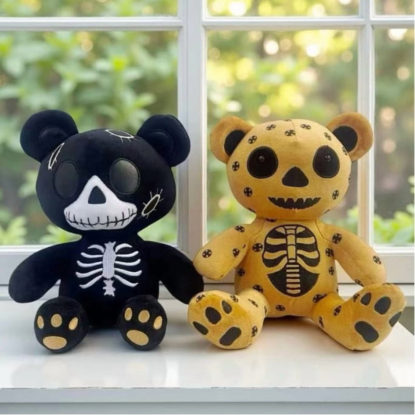 2Pcs Halloween Skeleton Bear Plush 7.87 Inch - Spooky Cute Stuffed ...