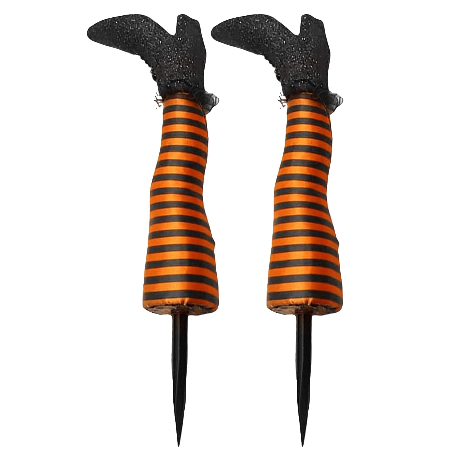 2Pcs Halloween Witch Legs with Stakes, Orange Pruboru Halloween Witch ...
