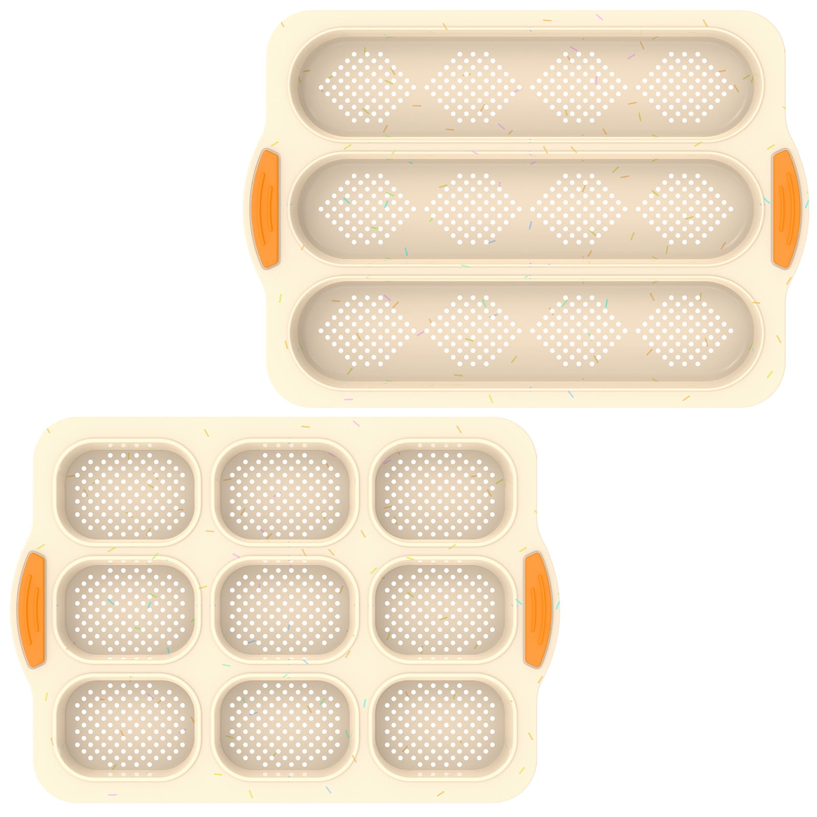 2Pcs Hamburger Bun Pan Silicone Bun Baking Mold Tray Soft Homemade ...