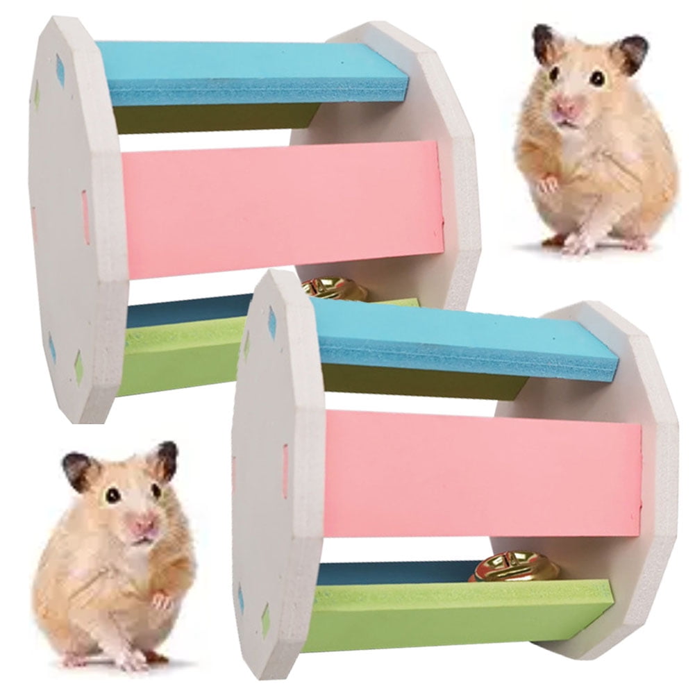 2Pcs Hamster Roller Toy with Bell for Mouse Hedgehog Chinchilla Pets ...