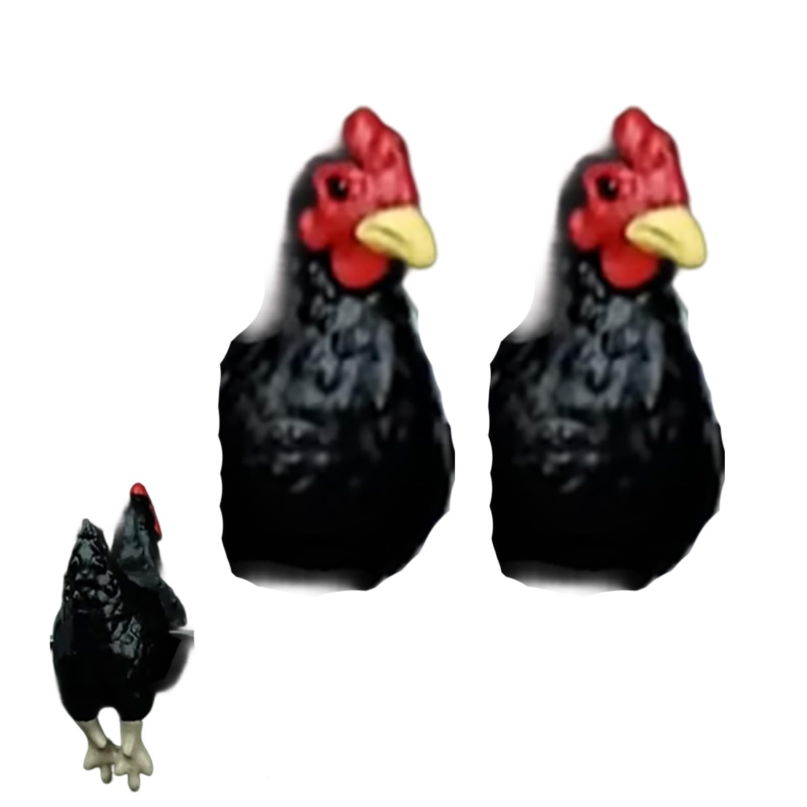 2Pcs Hand Painted Chicken Earrings - Realistic Mini Chicken Studs ...