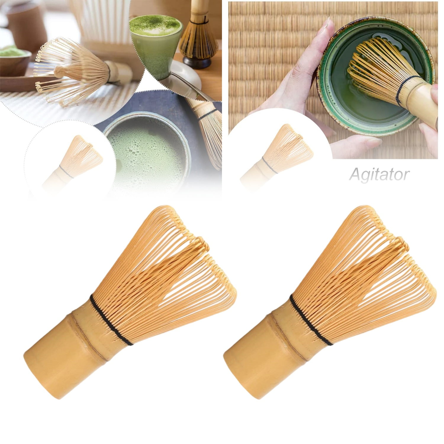 2Pcs Handcrafted Bamboo Matcha Whisk, Traditional Japanese Chasen ...