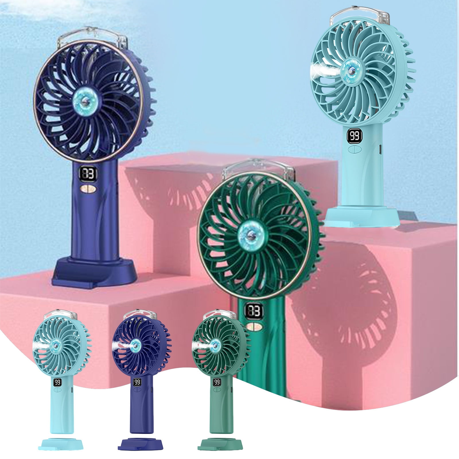 2Pcs Handheld Misting Fan Kadlawus Handheld Misting Fan, USB ...