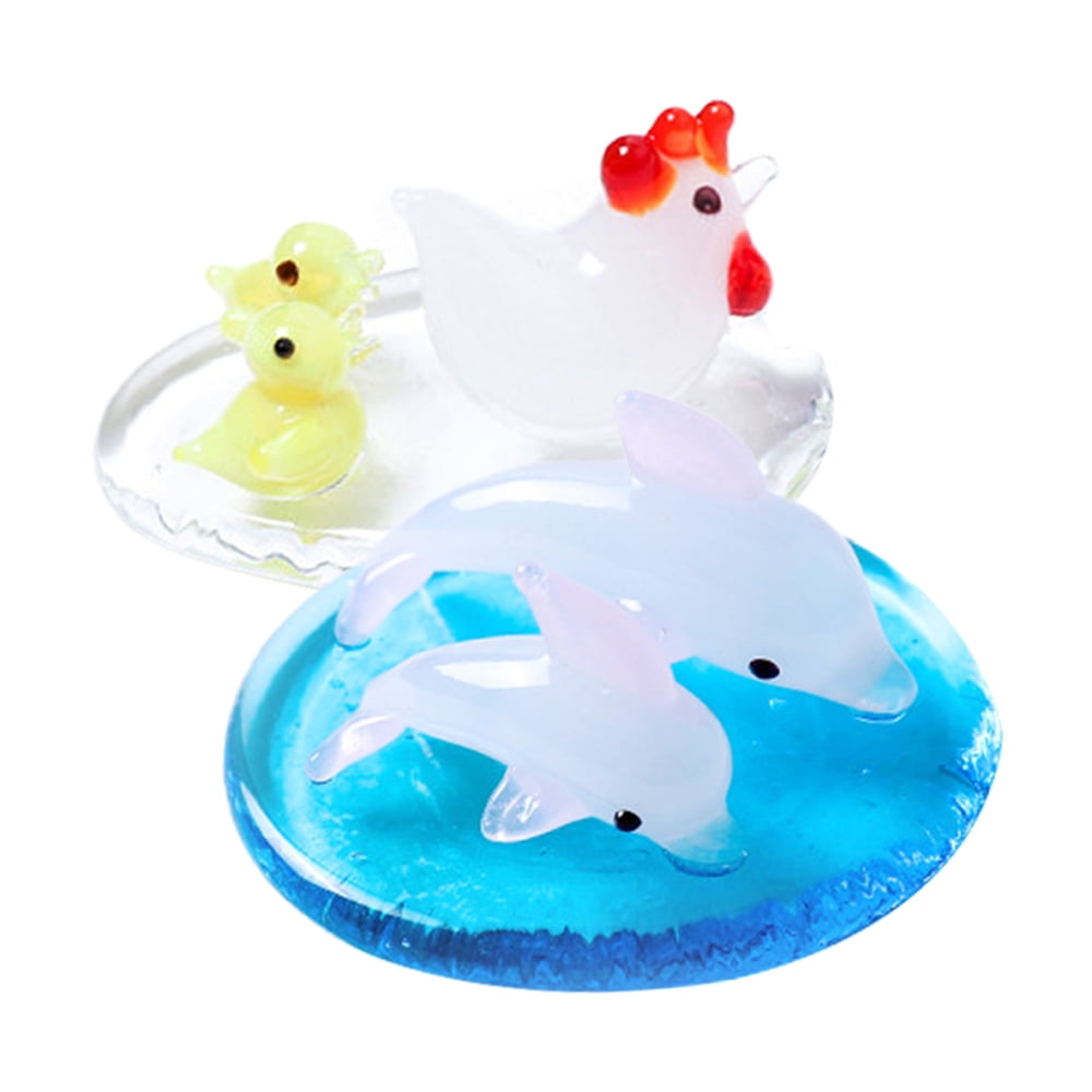 2Pcs Handmade Glass Animal Figurines, Blown Glass decor, Art Animal ...